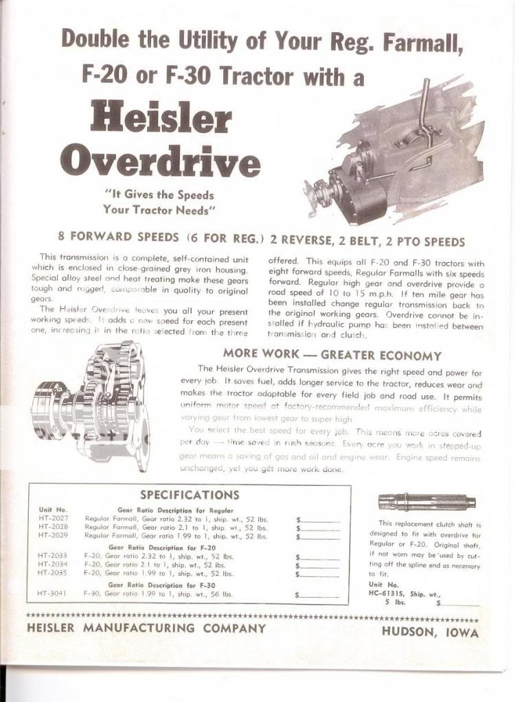 F20 Heisler overdrive - Yesterday's Tractors