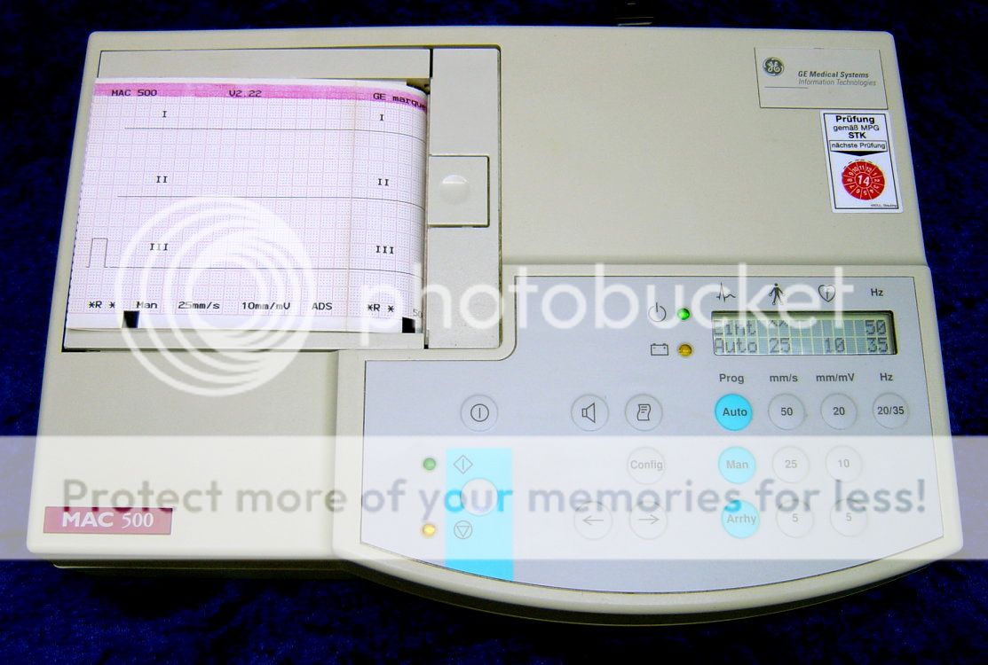 EKG Gerät / EKG Schreiber MAC 500 von GE Medical Systems Ruhe-EKG ...